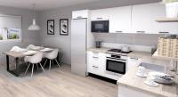 China Melamine Finish Modern Modular Kitchen Cabinet L Shape Design for sale