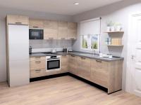 China Melamine Finish Modern Modular Kitchen Cabinet L Shape Design for sale