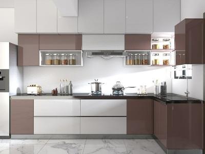 Cina La L modella gli armadi da cucina modulari di 5M High Glossy Finish con il Governo di parete e del ripiano in vendita