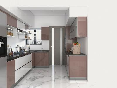 Cina La L modella gli armadi da cucina modulari di 5M High Glossy Finish con il Governo di parete e del ripiano in vendita