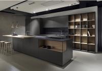 China Membrane MDF Modern Modular Kitchen Cabinets 18mm Chip Board E1 Grade for sale