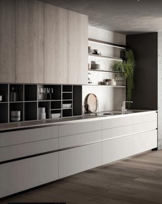 Cina Gli armadi da cucina modulari moderni bianchi del grano di legno L modellano l'unità su ordinazione della dispensa in vendita