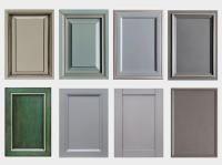 China American Solid Wood Kitchen Cabinets 750mm Height Light Gray L Shape for sale