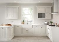 China Arcuate U Shape Solid Wood Kitchen Cabinets White Solid Wood Doors Panels for sale