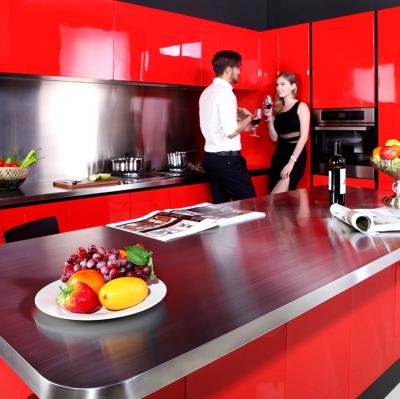 Cina La progettazione semplice moderna 304 che di iso 4001 la cucina rossa fissa la L abitudine di forma ha messo 750mm in vendita