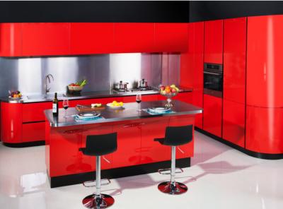 Cina La progettazione semplice moderna 304 che di iso 4001 la cucina rossa fissa la L abitudine di forma ha messo 750mm in vendita