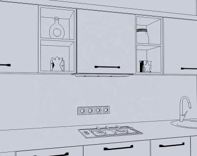 Cina Alti armadietti di legno moderni modulari moderni lucidi della dispensa degli armadi da cucina di DTC 1.8m in vendita