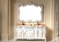 China 60cm Ceramic Basins Solid Wood Bathroom Vanity for sale