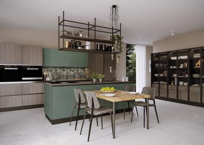 Cina Rivestimento del laminato di lucentezza della fattoria di HPDL 18mm alto della cucina dei Governi moderni di Brown in vendita