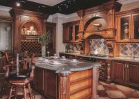 China 2.8m Solid Wood Kitchen Cabinets Island Bar for sale