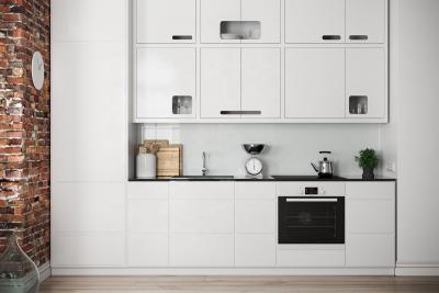 Cina Mobilia solida dei controsoffitti di 100CM Gray Kitchen Cabinets With White in vendita