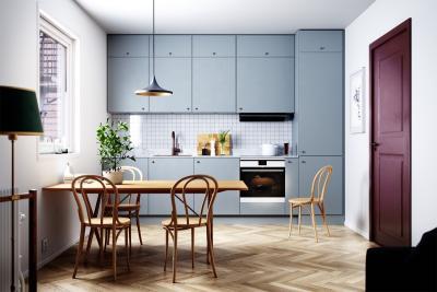 Cina Mobilia solida dei controsoffitti di 100CM Gray Kitchen Cabinets With White in vendita