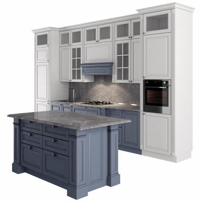 Cina Armadi da cucina modulari moderni con il PVC dell'isola finito e la cima di pietra del quarzo in vendita