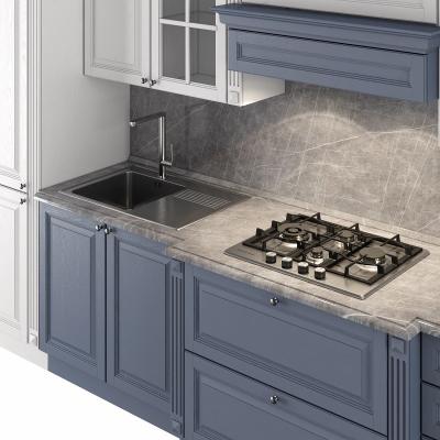 Cina Armadi da cucina modulari moderni con il PVC dell'isola finito e la cima di pietra del quarzo in vendita