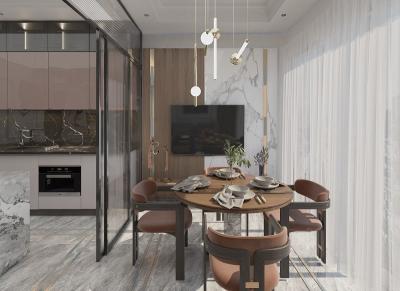 Cina armadio da cucina completo moderno della fabbrica di foshan con il secchio della spazzatura e la luce principale per l'armadio da cucina in vendita