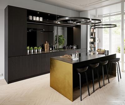 Cina Personalizzi gli armadi da cucina modulari moderni con l'isola ed il Governo di a microonde in vendita