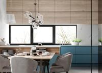 China 450MM Blue Modern Modular Kitchen Cabinets for sale