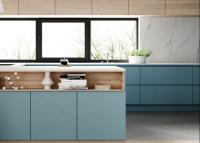 China 450MM Blue Modern Modular Kitchen Cabinets for sale