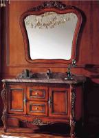 China 60cm Ceramic Basins Solid Wood Bathroom Vanity for sale