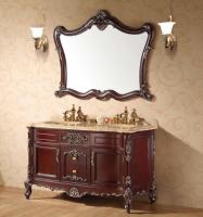 China 60cm Ceramic Basins Solid Wood Bathroom Vanity for sale
