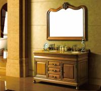 China 60cm Ceramic Basins Solid Wood Bathroom Vanity for sale