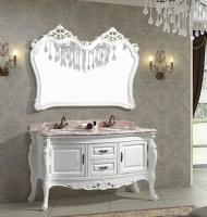 China 60cm Ceramic Basins Solid Wood Bathroom Vanity for sale