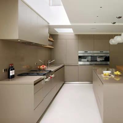 China Hoge Hdf polijst Moderne Modulaire Kabinetten met Eiland Te koop