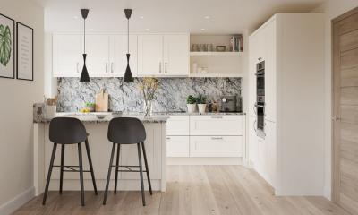 Cina isola Antivari di 5M U Shape Modern Modular Grey Color Kitchen Design With ed insieme della dispensa in vendita