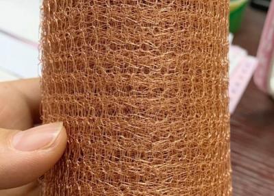 China High Strength Copper Knitted Wire Mesh 0.3m-1.2m Wide Alkali Resistance for sale