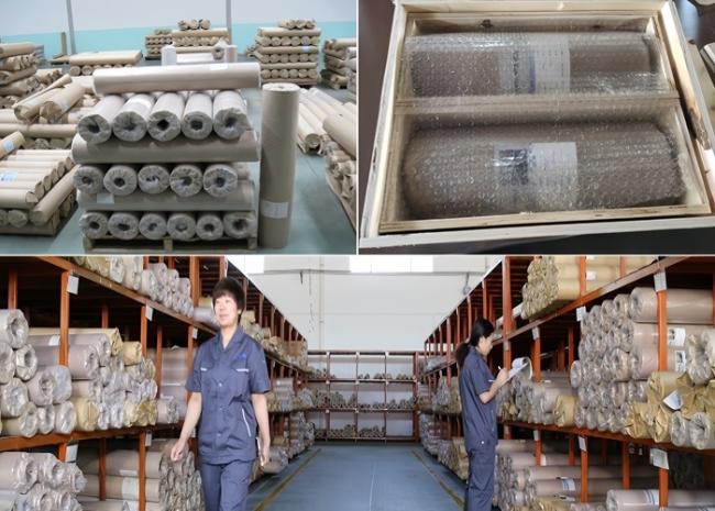 Roll of woven wire mesh screen showing edge detail