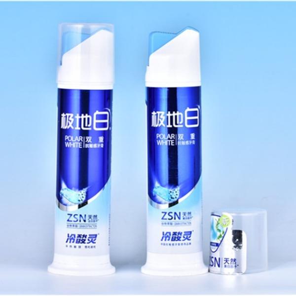 Quality Customized Logo 100ml 110ml PP Airless Pump Tube Bottle For Toothpaste Botol for sale