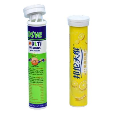 China Effervescent Vitamin Tablet Bottles in White Plastic with Spiral Cap and Desiccant for sale
