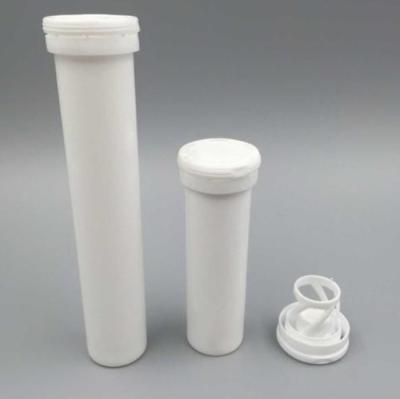 China Effervescent Vitamin Tablet Bottles in White Plastic with Spiral Cap and Desiccant for sale