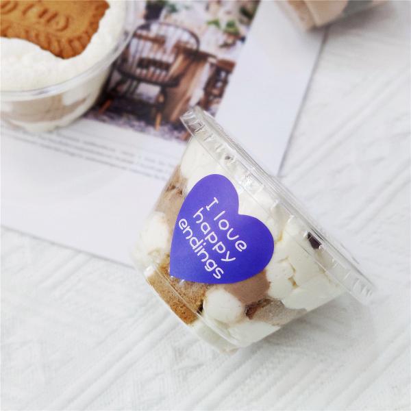 Quality Transparent Dessert Ice Cream Cup Mini Cake Cup Packaging Plastic Cups with Lids for sale