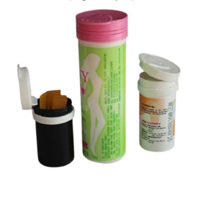 China Custom White Effervescent Tube With Desiccant Stopper For Vitamin C Tablets Tubes for sale