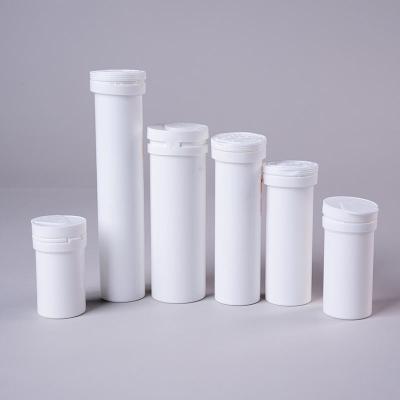 China OEM Effervescent Tablet Container White Straight Print Custom Tube met droogmiddelkap Te koop