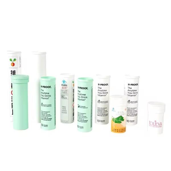 Quality Private Label Custom Tube Vitamin C Effervescent Tablet Bottles with PP Collar for sale