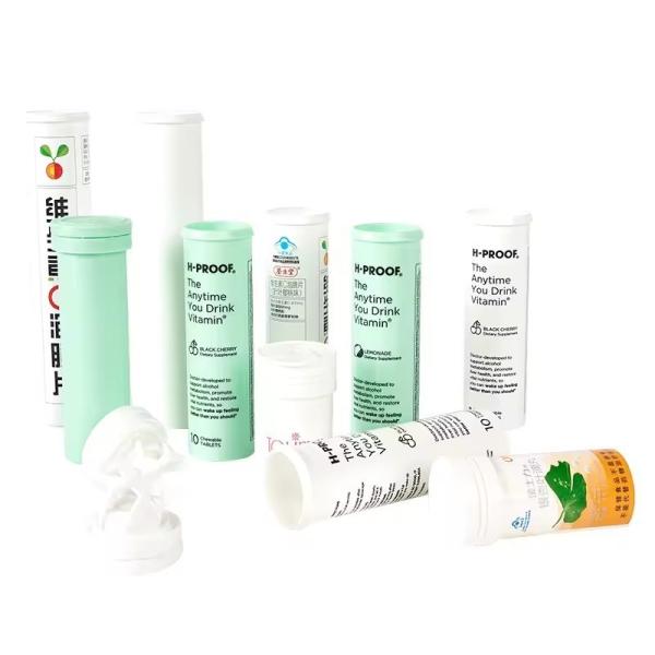 Quality 80ml Medical Cylinder PP Plastic Pill Capsule Vitamin Effervescent Tablet Tube for sale