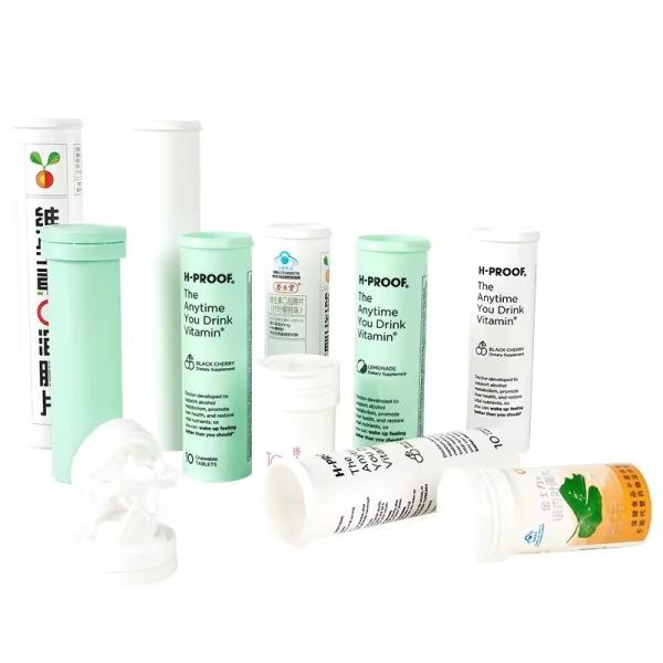 Quality PP Collar Biodegradable Effervescent Tablet Tube Bottle for Vitamin C Medical Pills for sale