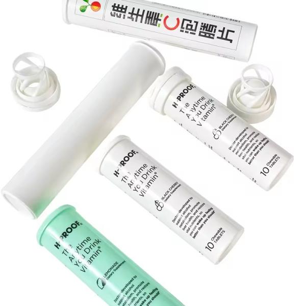 Quality PP Collar Biodegradable Effervescent Tablet Tube Bottle for Vitamin C Medical for sale
