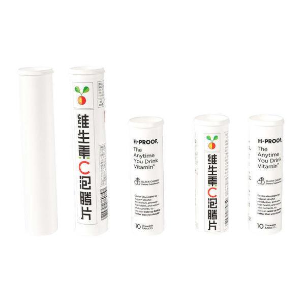 Quality Customized Logo Color Empty Plastic Tube for Vitamin C Plus Effervescent Tablets for sale