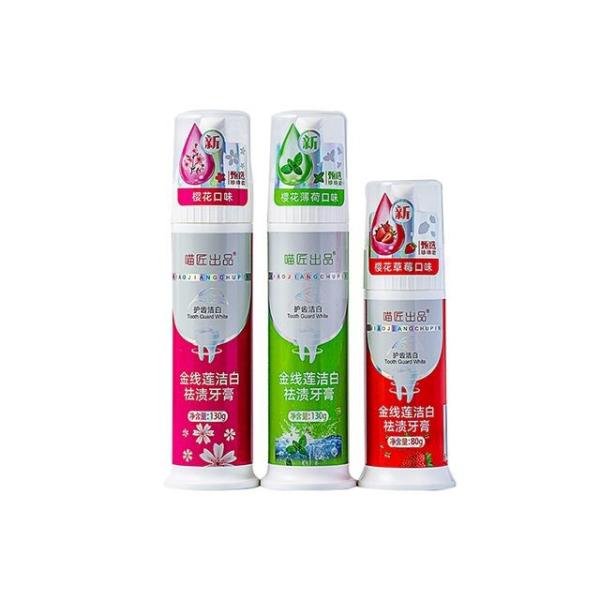 Quality Hygienic Dispensing PP Plastic Airless Pump Bottles Toothpaste Custom Label for sale