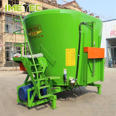 China Single Auger Vertical Stationary TMR Feed Mixer Cart Tungsten Carbide Coated Blade ODM for sale