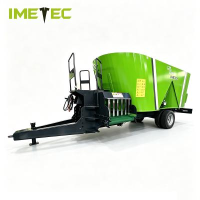 China Electric Vertical Auger TMR Feed Mixer Manganese Steel Blade For Forage Cutting for sale