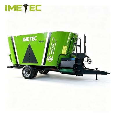 China 16m³ TMR Feed Mixer Vertical Trailed Double Auger Manganese Steel Tank for sale