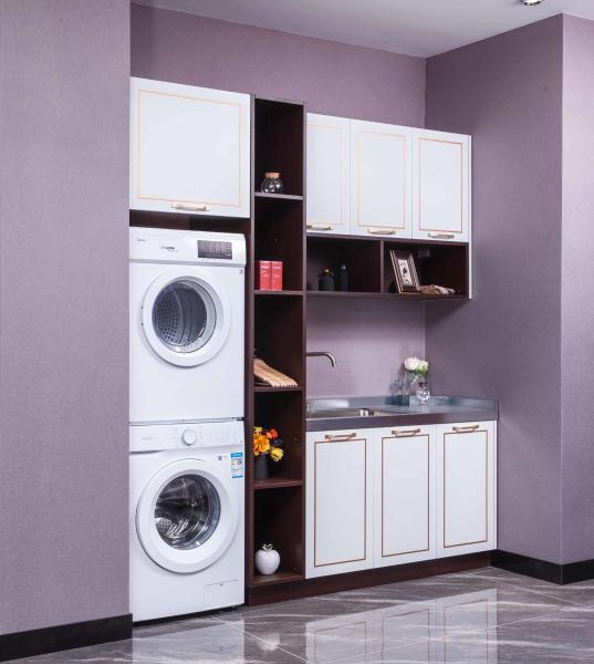 Quality Anti Stain Metal Laundry SS Cabinet Set Presoaking Sink Storage For Detergents for sale