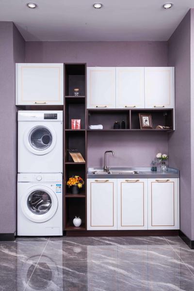 Quality Waterproof 304SUS Stainless Steel Laundry Cabinet Sink Storage Washer Dryer for sale