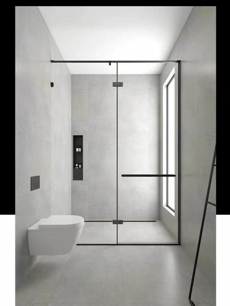 Quality Black Framed Stainless Steel Bathroom Furniture Shower Enclosure Door ODM for sale
