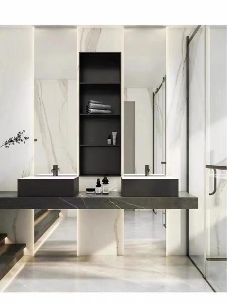 Quality Double Sink 304SS Bathroom Cabinet Vanity Unit Storage Shelf Stone Top for sale