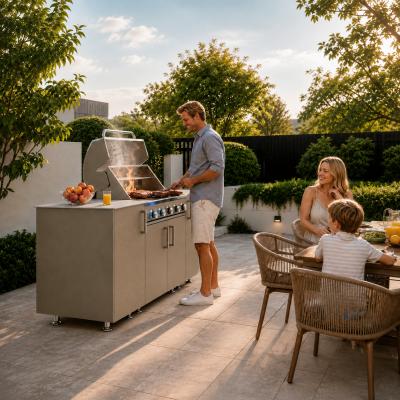 China K1 Compact Modular Outdoor Kitchen with BBQ Grill and Refrigerator for sale